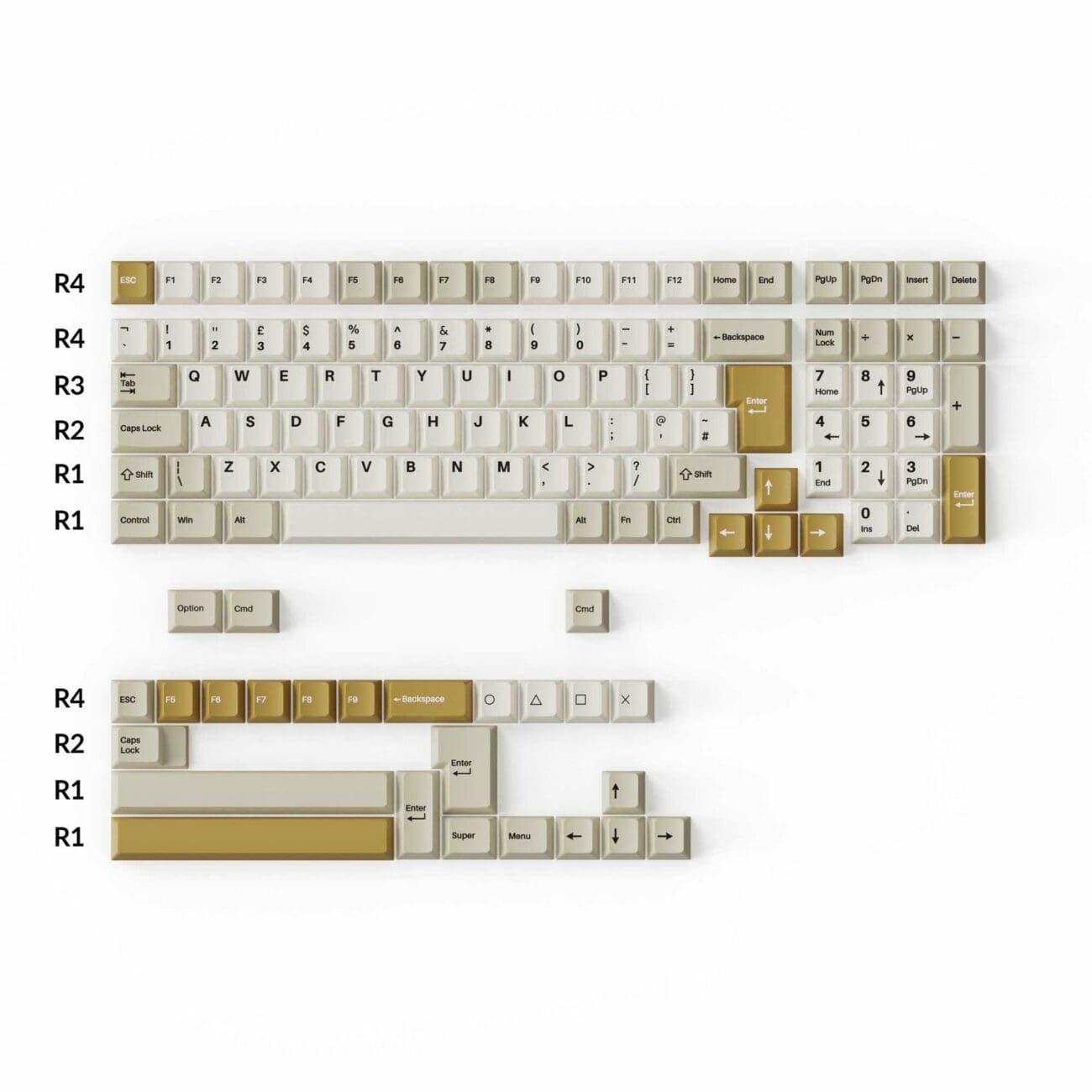 Cherry Profile Double - Shot PBT Full Set Keycaps - Camel | Keychron